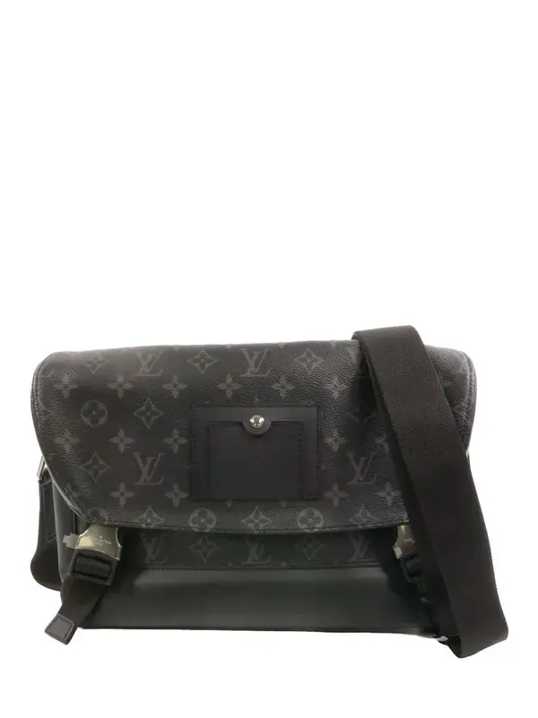 LOUIS VUITTON Monogram Eclipse Voyager Messenger Bag - Black
