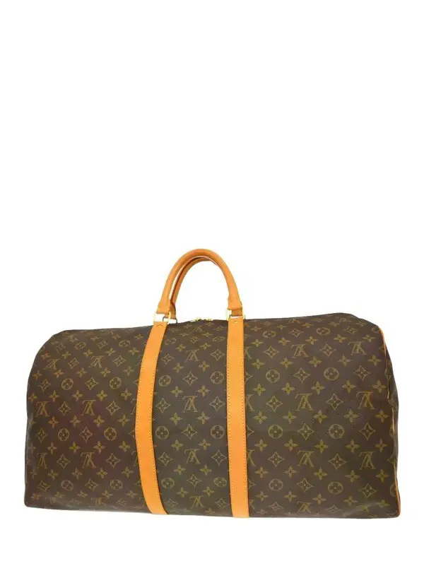 LOUIS VUITTON Monogram Keepall 55 Travel Bag - Brown