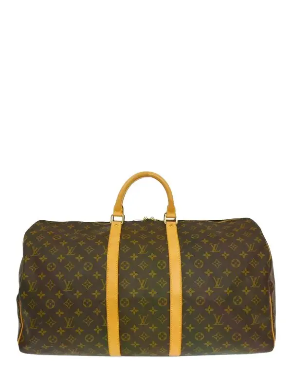 LOUIS VUITTON Monogram Keepall 55 Travel Bag - Brown