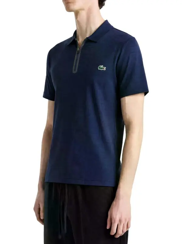 Lacoste Logo-patch Zip-fastening Polo Shirt - Blue
