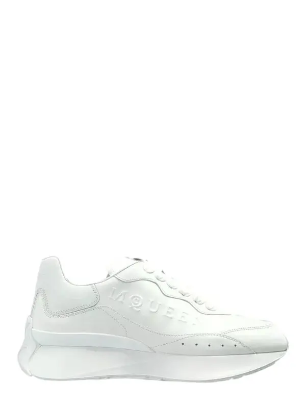 Alexander McQueen Logo-embossed Leather Sneakers - White