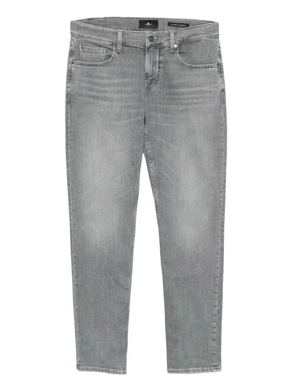 7 For All Mankind Whiskering Effect Jeans - Grey