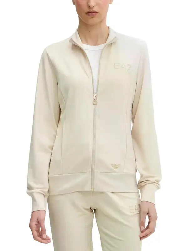 EA7 Emporio Armani Logo Detail Zip-up Sweatshirt - Neutrals