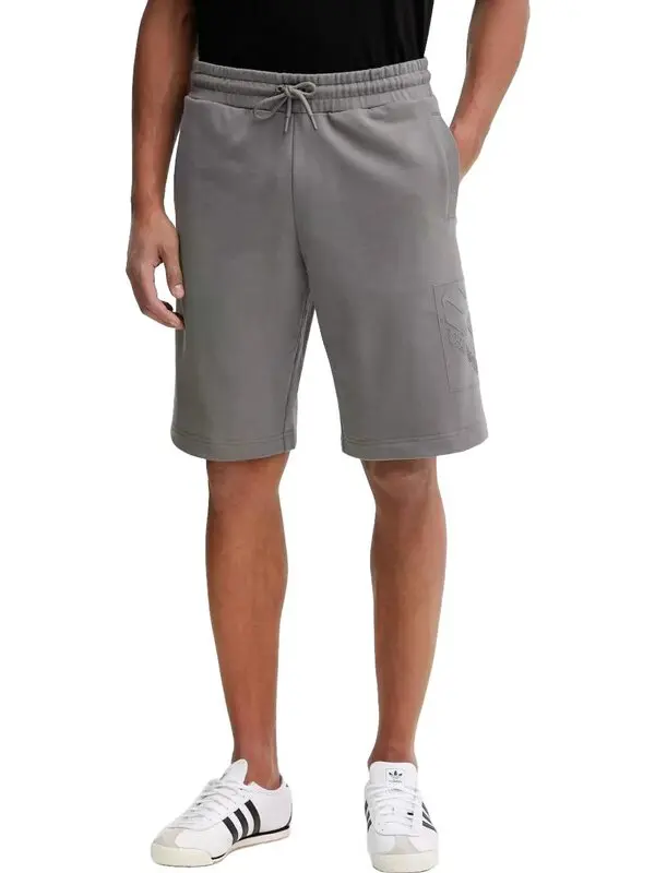 EA7 Logo Detail Drawstring Shorts - Grey