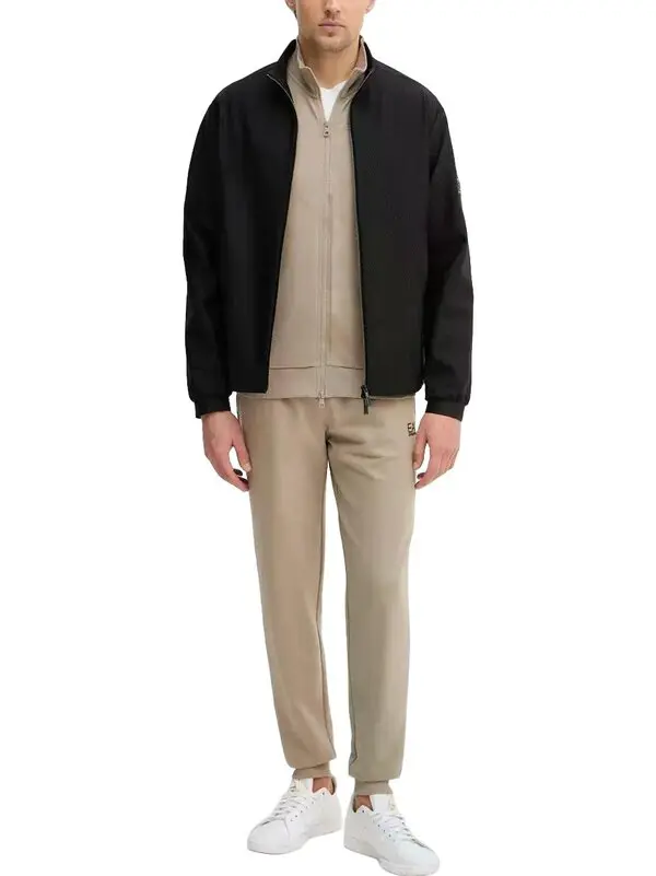 EA7 Zipped Geometric Bomber Jacket - Black