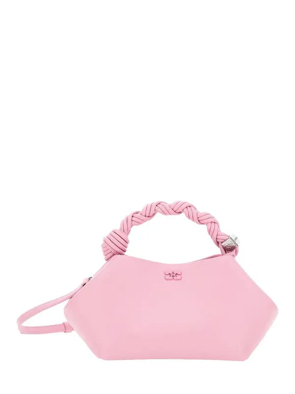 GANNI Leather Blend Handbag With Braided Handle - Multicolor