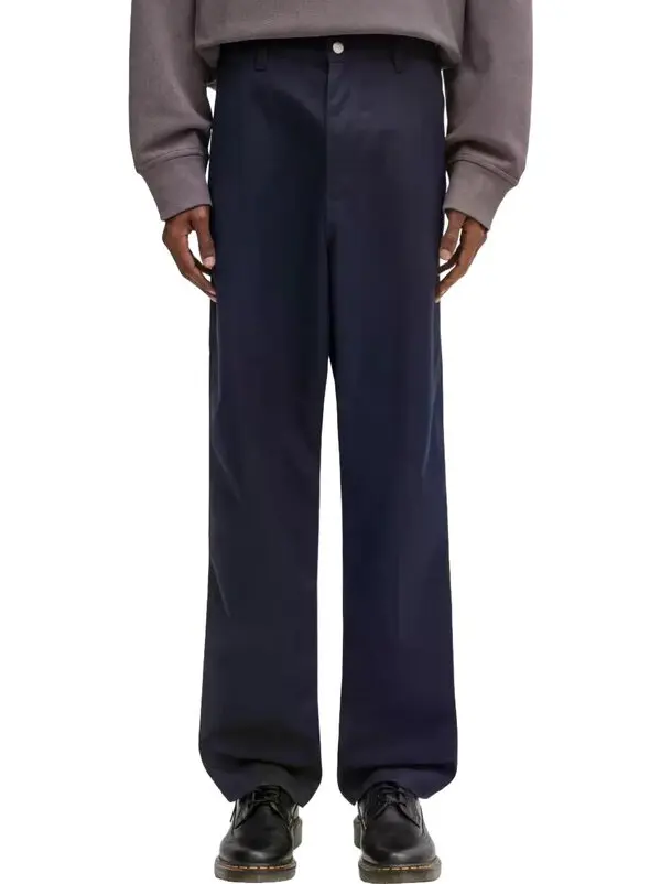Carhartt Work In Progress Navy Straight-leg Trousers - Blue