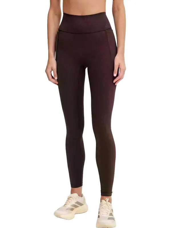 Adidas Optime Workout Logo-detail Leggings - Brown