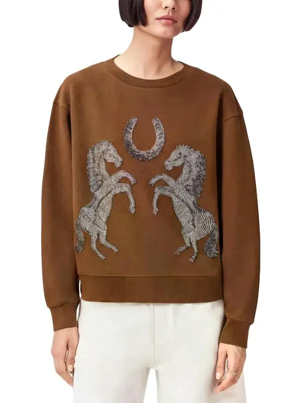 ALLSAINTS Pippa Horse-motif Sweatshirt - Brown