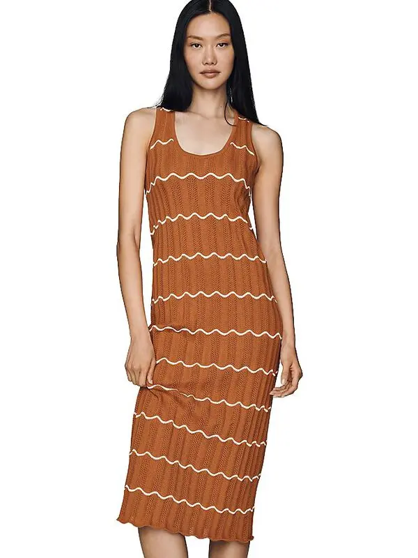 Varley Yuna Knit Midi Dress - Dark Orange