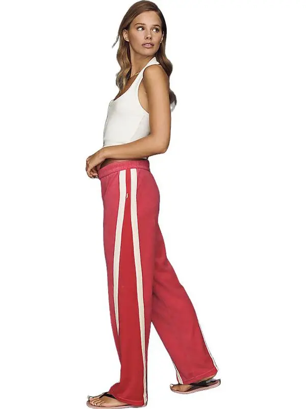 ARAMINTA JAMES Velour Splice Track Pants - Tango Red