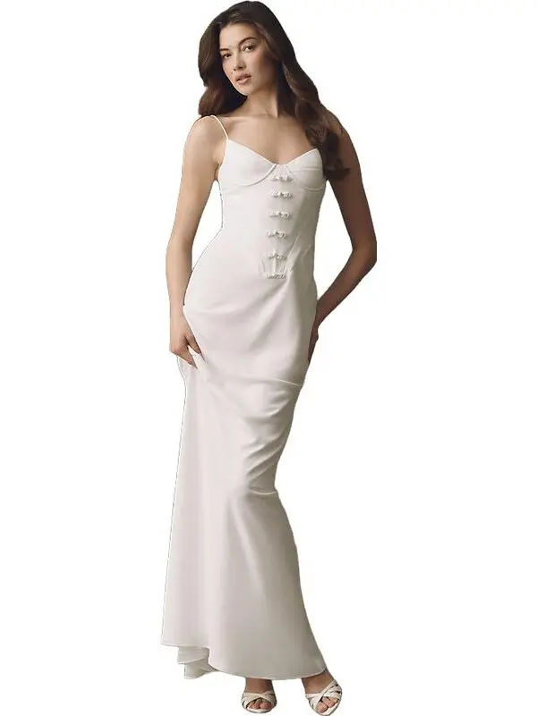 SAU LEE Neyla" Chiffon Maxi Dress - Ivory
