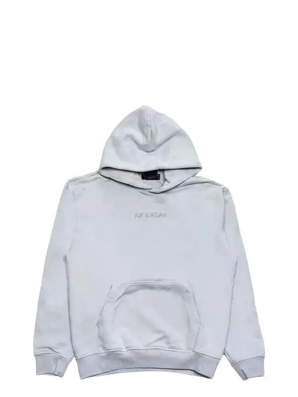 JORDAN Wordmark Embroidered-logo Hoodie - Grey