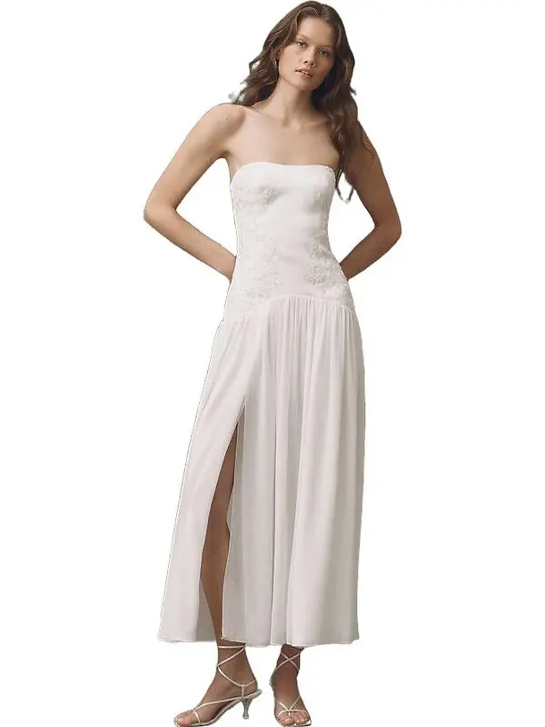 MARE MARE Deco Bustier Maxi Dress - Ivory