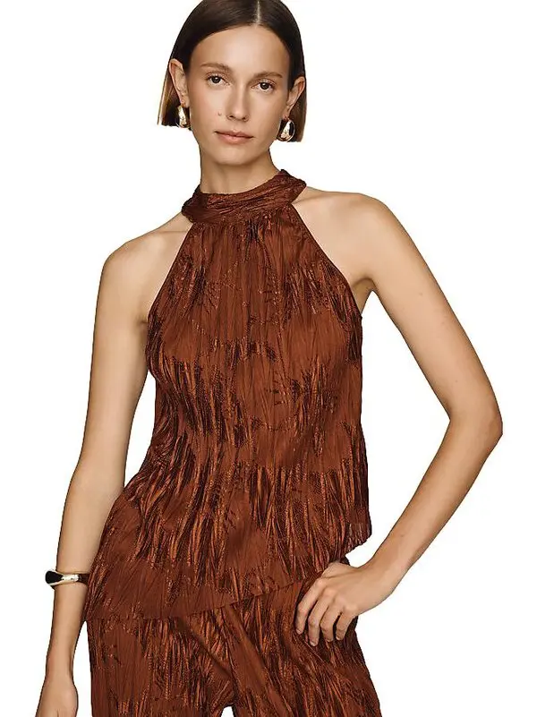 Maeve Asymmetric Mock-neck Tank Top - Tortoiseshell