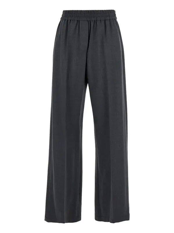 Brunello Cucinelli Stretch Wool Blend Relaxed Fit Trousers - Multicolor