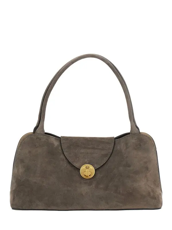 Versace Medium Ew Shoulder Bag In Calf Leather - Brown