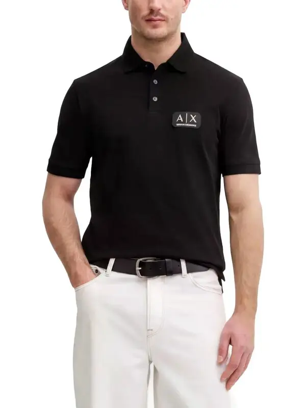 Armani Exchange Logo Polo Shirt - Black