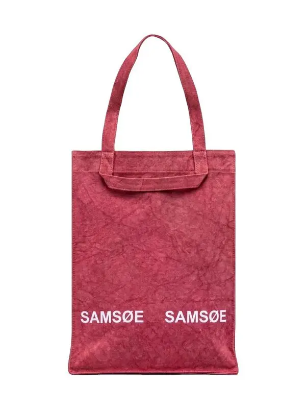 SAMSOE SAMSOE Salucca Logo Lettering Tote Bag - Red