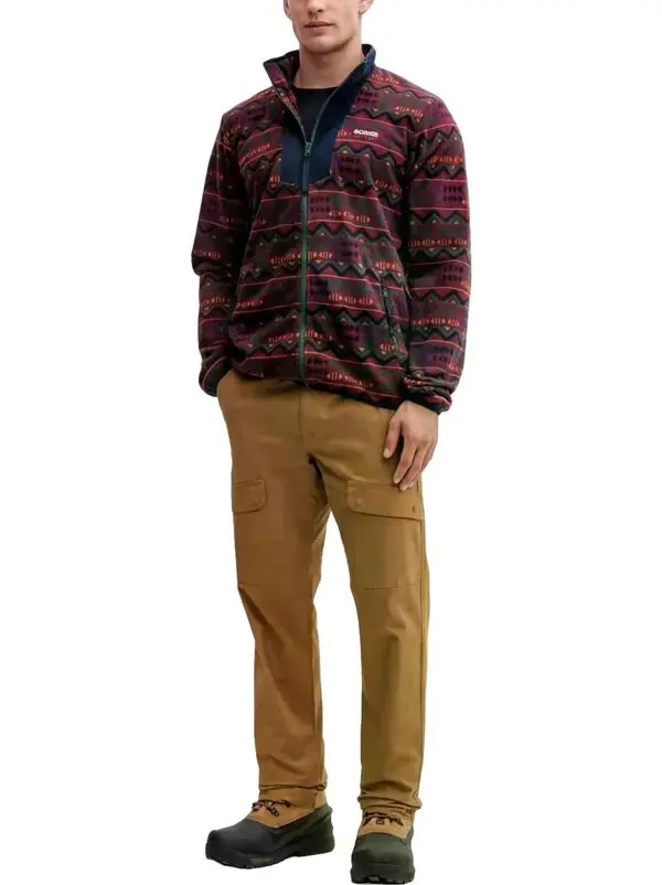 Columbia Zip Patterned Sweatshirt - Red