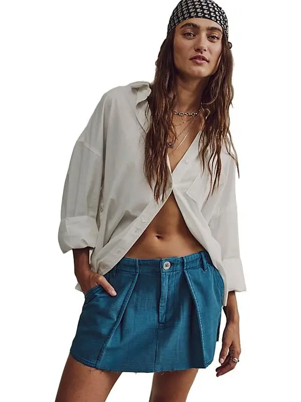 Free People Riverfront Surplus Mini Skirt - Sailor Blue