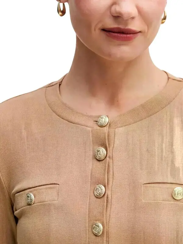MARC AUREL Crew Neck Long Sleeve Top - Neutrals