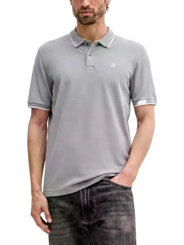 Marc O'polo Piped-trim Polo Shirt - Grey