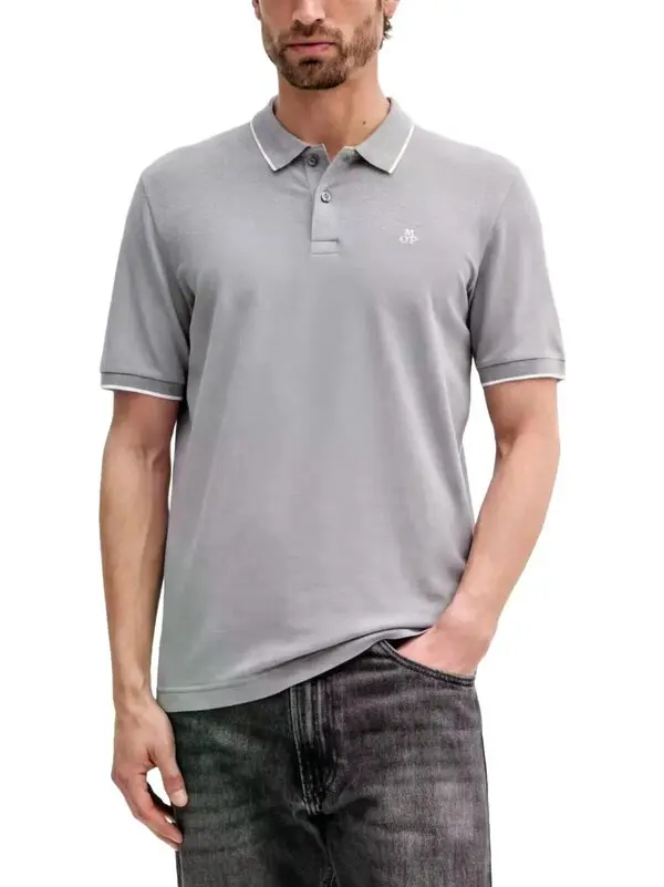 Marc O'polo Piped-trim Polo Shirt - Grey