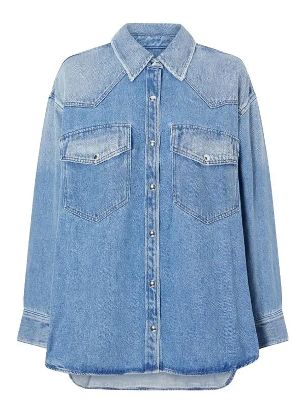 AGOLDE Lotta Denim Western Shirt - Blue