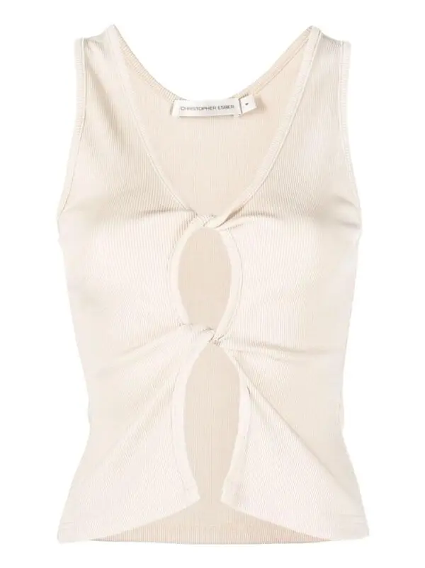Christopher Esber Open Twist V-neck Tank Top - White