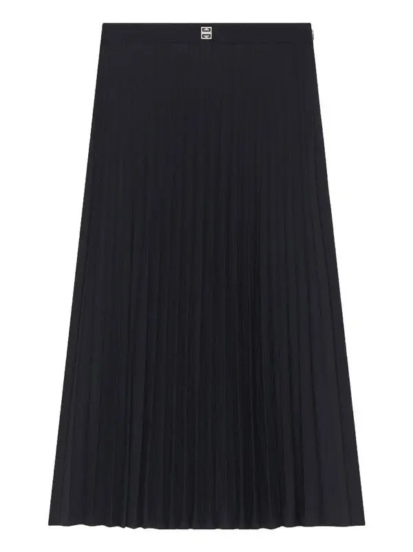Givenchy 4g Plaque Pleated Midi Skirt - Black