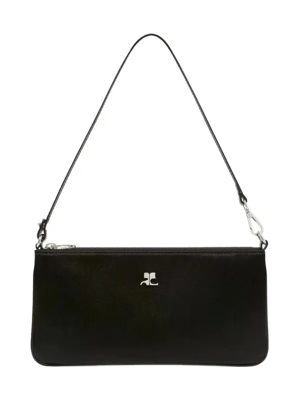 COURREGES Logo Plaque Zipped Pouch - Black