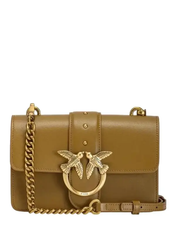 Pinko Sign Love Crossbody Bag - Brown