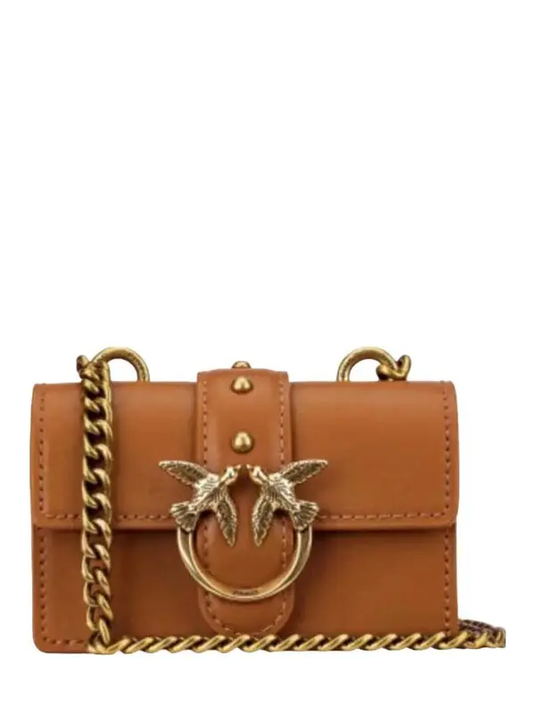 Pinko Logo Shoulder Bag - Brown