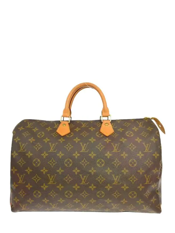LOUIS VUITTON Monogram Speedy 40 Handbag - Brown