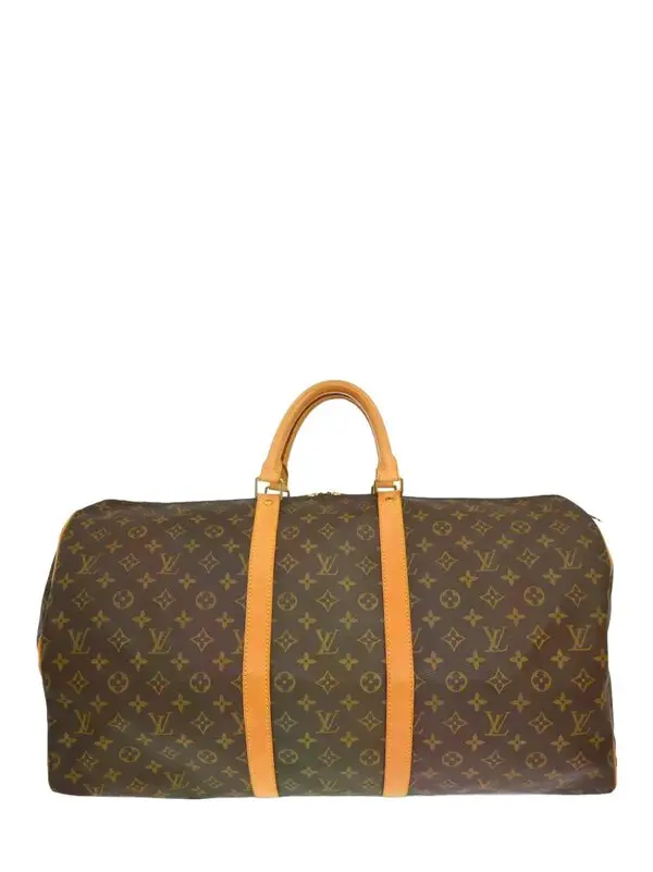 LOUIS VUITTON Monogram Keepall 55 Travel Bag - Brown