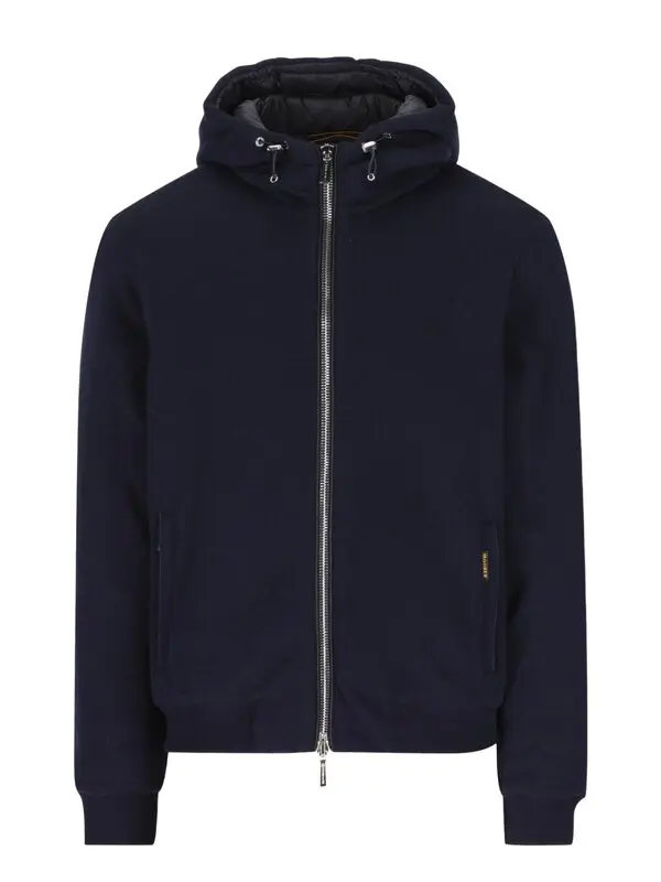 MOORER Hooded Zip-up Jacket - Black