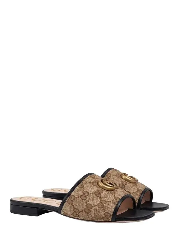 Gucci Gg Matelassé Mules - Brown