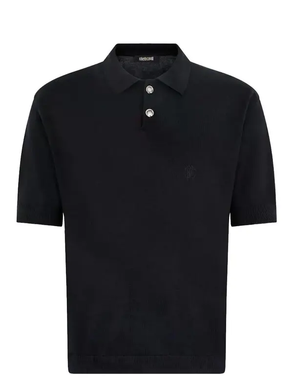Roberto Cavalli Logo-embroidered Polo Shirt - Black
