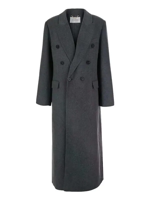 Victoria Beckham Double-breasted Long Coat - Grey