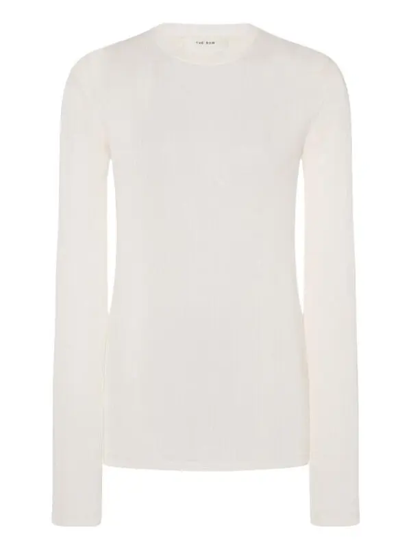 THE ROW Dantea Ribbed Long-sleeve T-shirt - Ivory