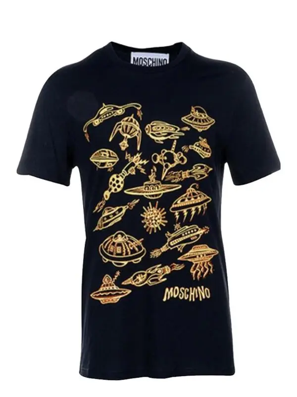 Moschino T-shirt With Round Neck And Short Sleeves - Black