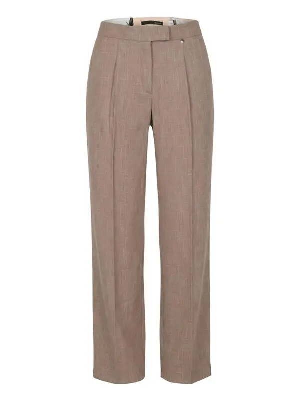 Liu Jo Pleated-front Wide Leg Trousers - Biscuit Brown