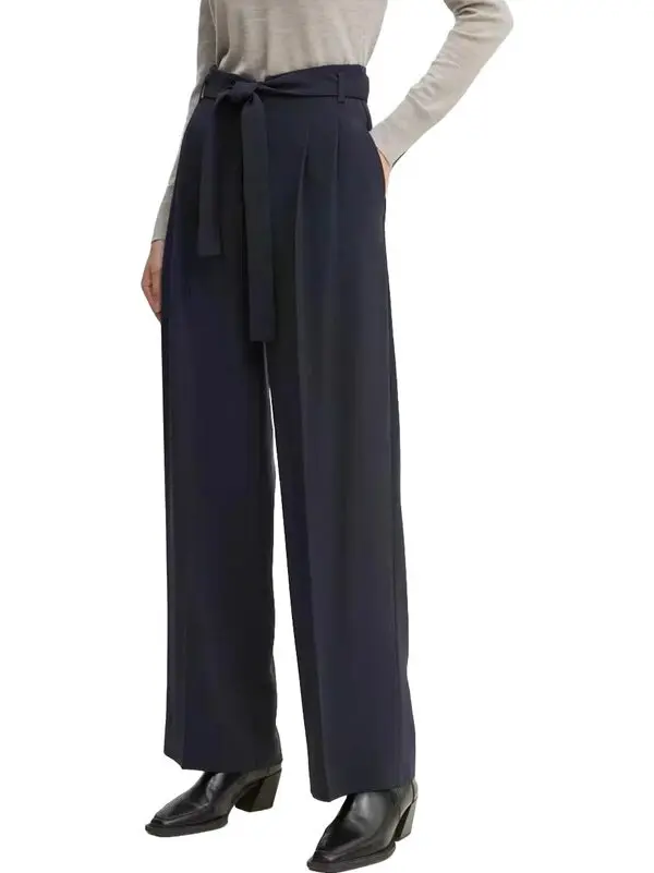 BOSS Belted Pleated Trousers - Blue