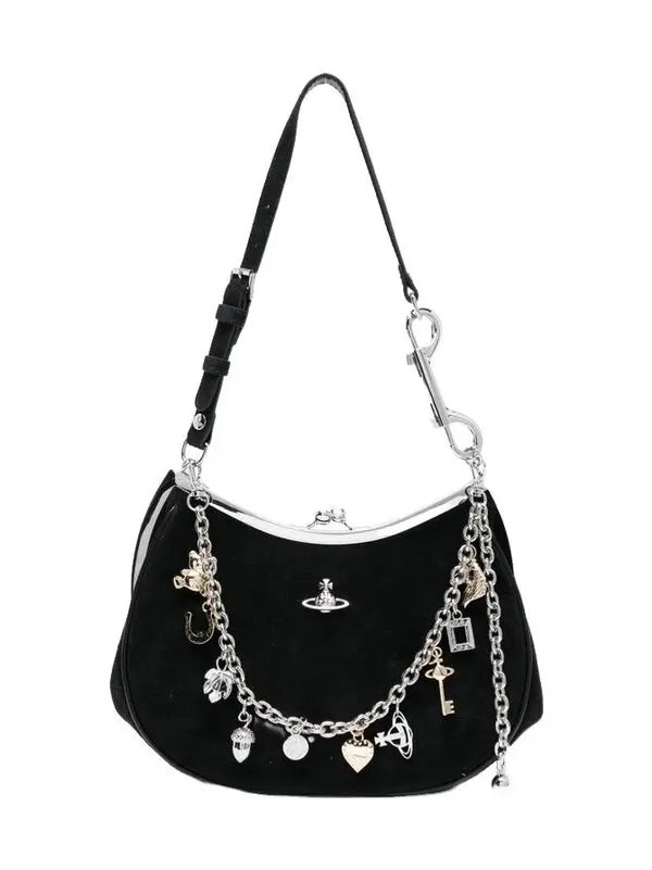 VIVIENNE WESTWOOD Orb Plaque Shoulder Bag - Black