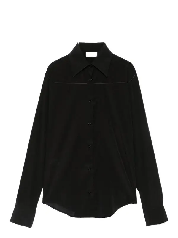 MAZZARELLI Long Sleeve Shirt With Classic Collar And Button Closure - Black