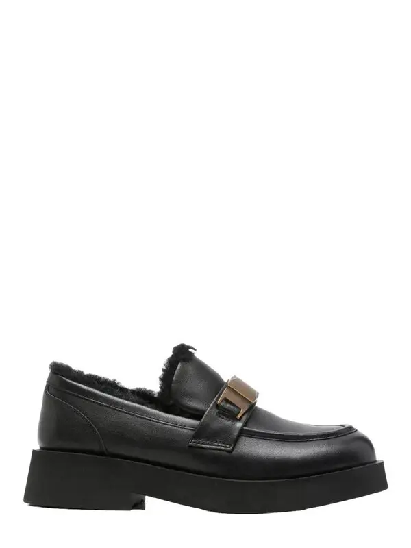 SERGIO MORETTI FIRENZE Shearling-lined Loafers - Black