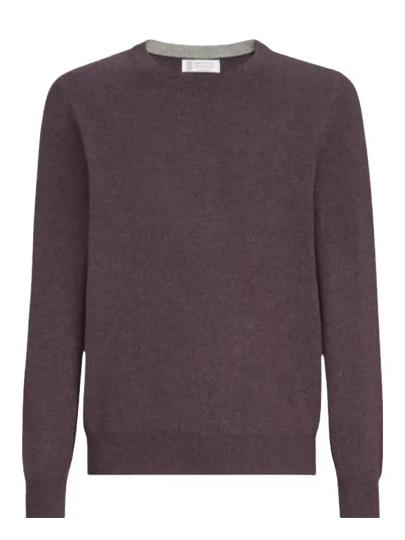 Brunello Cucinelli Ribbed Cashmere Crewneck Sweater - Brown