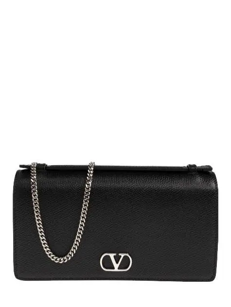 Valentino Garavani Vlogo Signature Foldover Top Wallet - Black