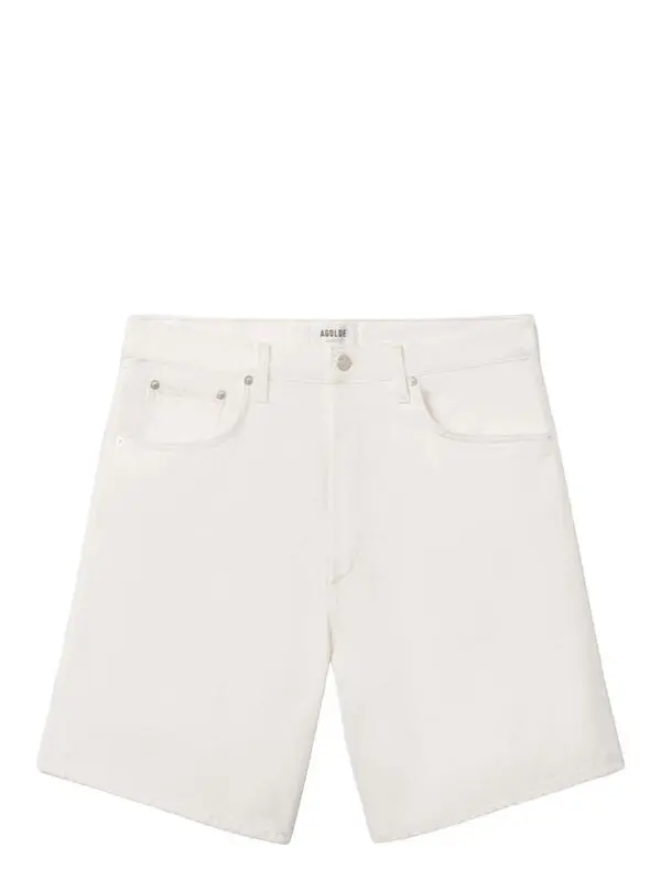 AGOLDE Frayed Hem Denim Shorts - White